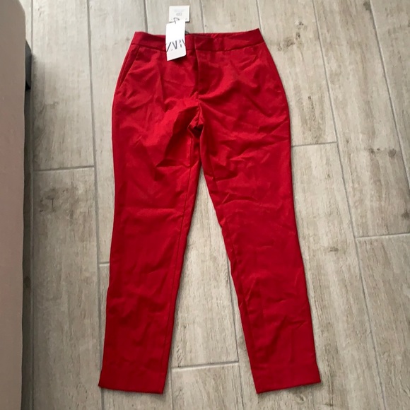 Zara | Pants & Jumpsuits | Zara Red Pants | Poshmark